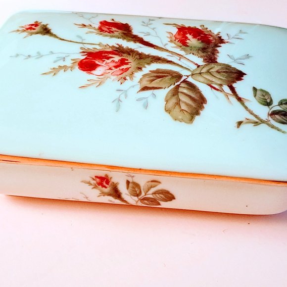 Storage & Organization | Porcelain Handpainted Roses Trinket Jewelry ...